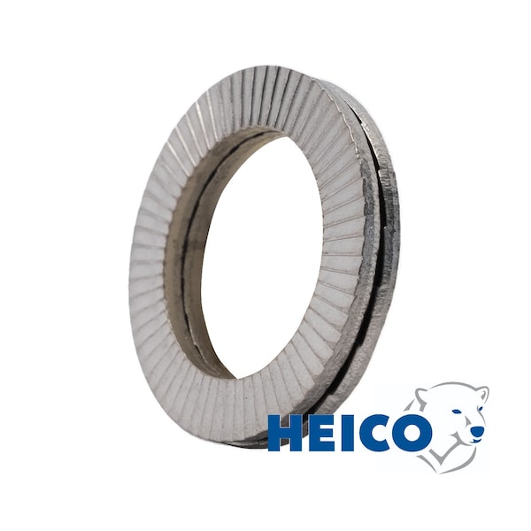 Heico-Lock Wedge Lock Washer, For Screw Size 22 mm Steel, Zinc Flake Finish, 100 PK HLS-22 | Zoro